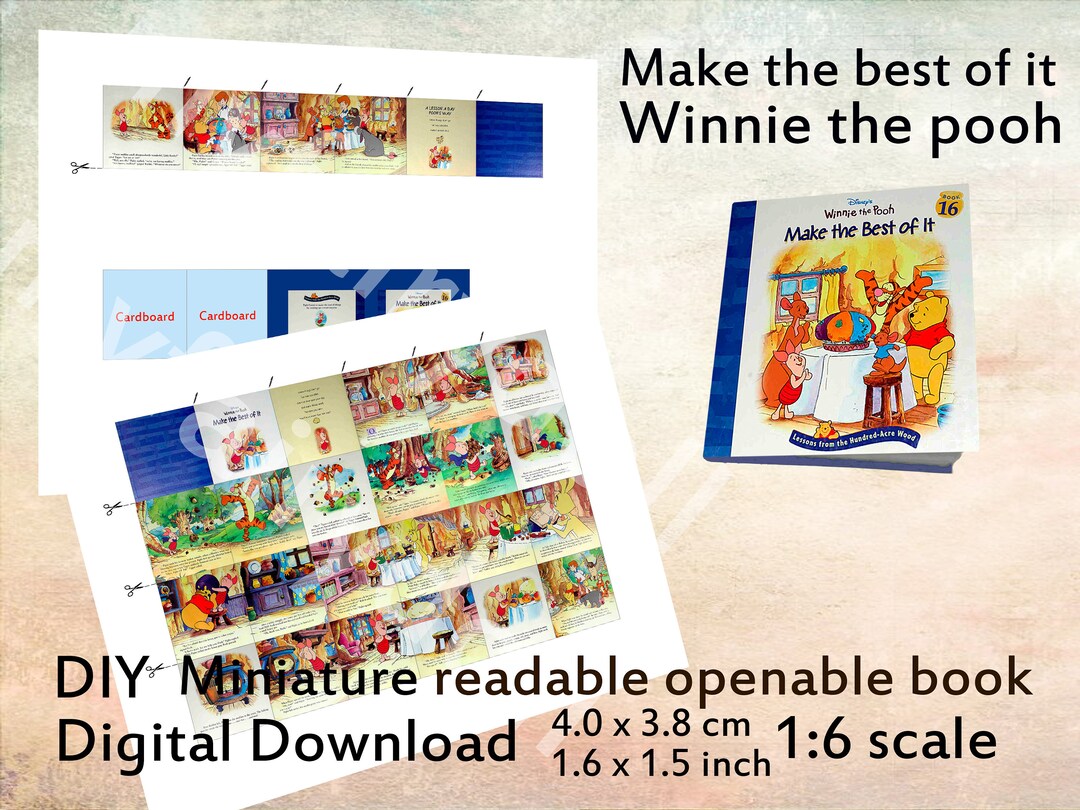 Printable Doll Mini Book With 30 Pages Dollhouse 1:6 1/4 - Etsy