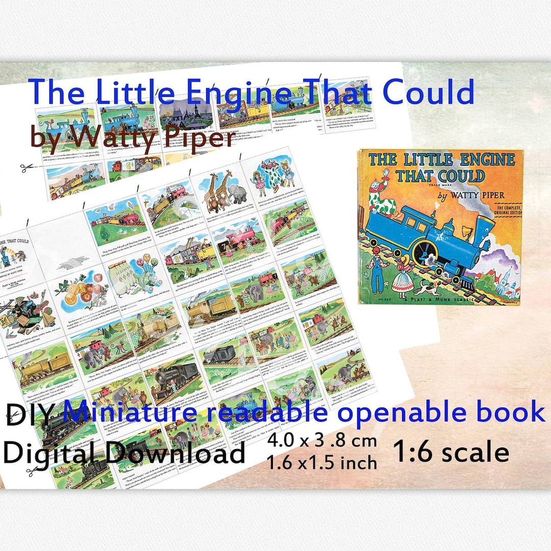 DIY Dollhouse Miniature Book - Little Engine That Could, Doll Mini Book ...