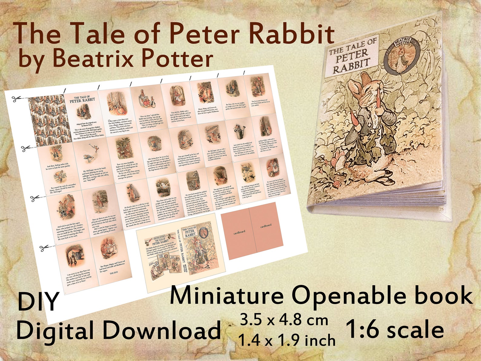 Tale of Peter Rabbit by Beatrix Potter Doll Printable - Etsy