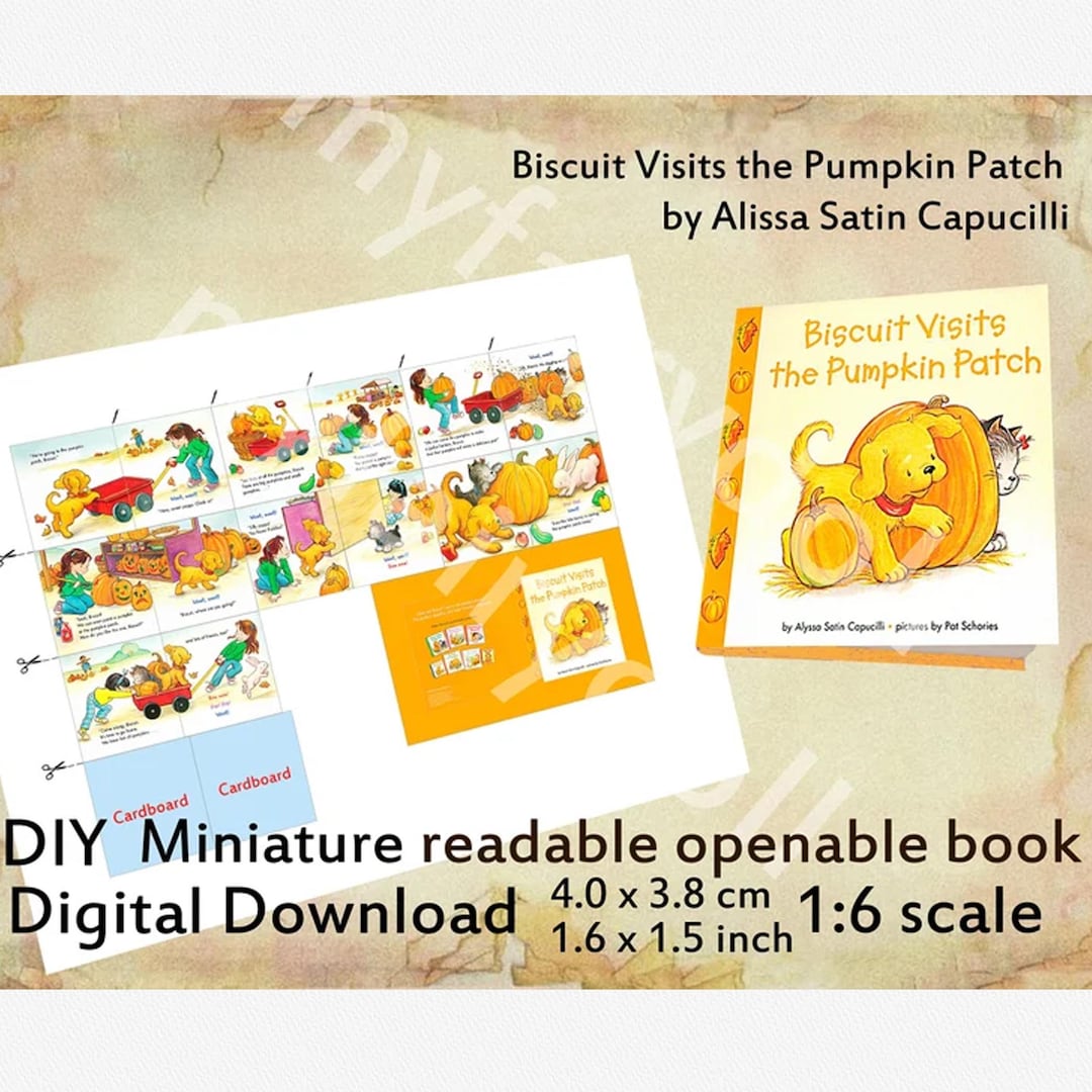 Autumn Printable Doll Mini Book for Dollhouse 1:6 1/4 Scale, Biscuit ...