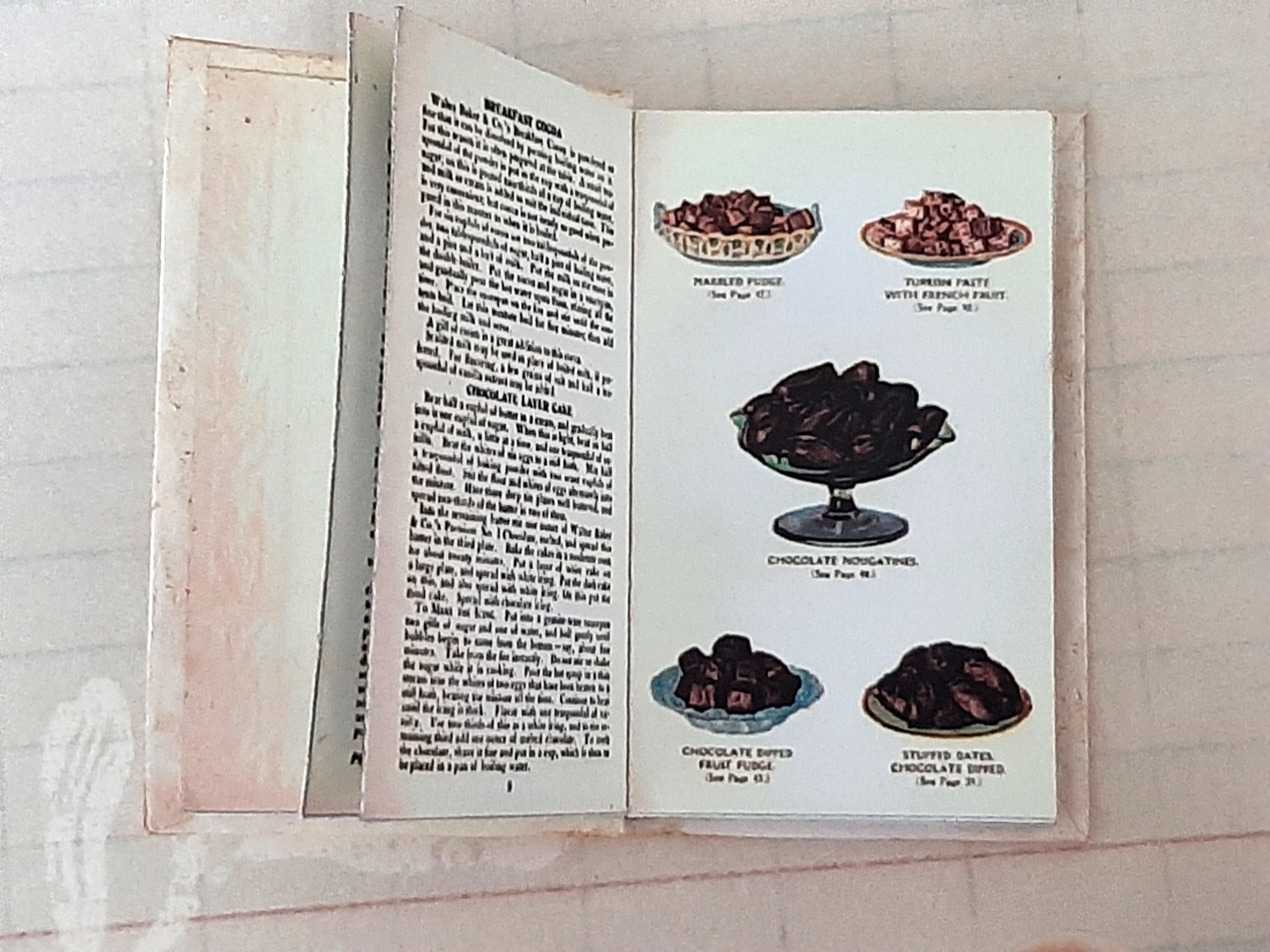 Diy Vintage Mini Book "chocolate and Cocoa Recipes", Openable Readable ...