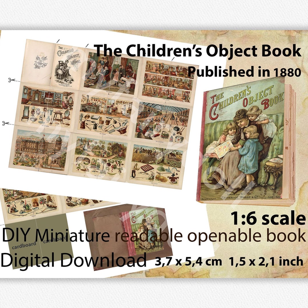 Antique Minibook "the Children's Object Book" 30 Pages Digital Openable ...