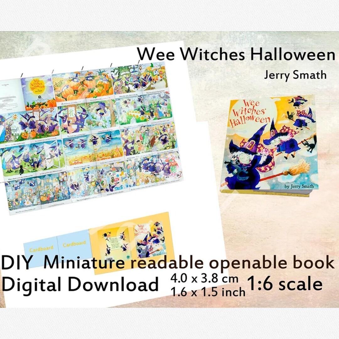 Printable Doll Mini Book With 32 Pages, Dollhouse 1:6 1/4 Scale, Wee ...