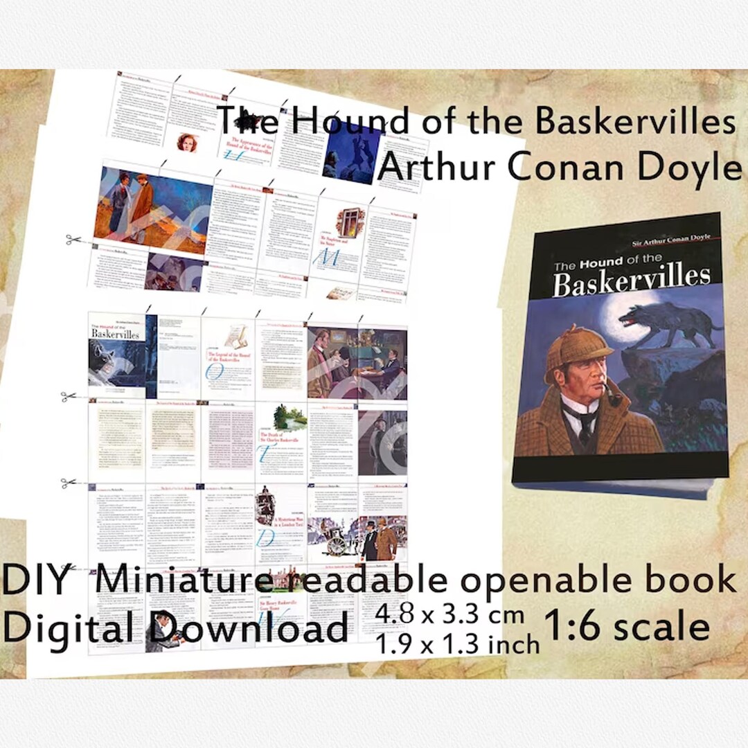 Doll Mini Book With 58 Pages, the Hound of the Baskervilles, DIY ...