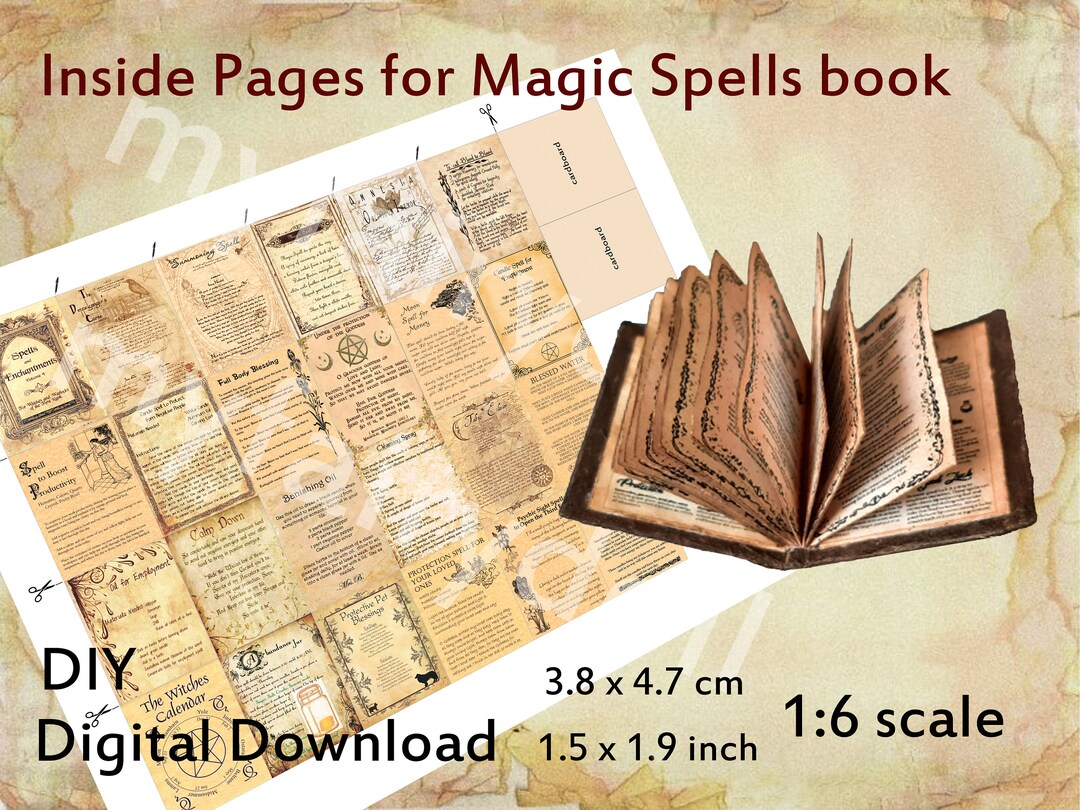 DIY 24 PAGES With 6 Covers for Miniature Magic Spells Book 1:6 - Etsy