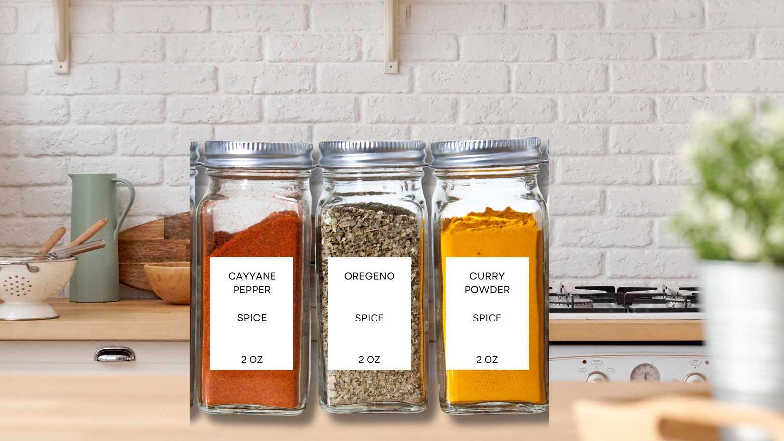 Spice Jar Labels Template, Spice Jar Label, DIY Spice Label, Modern ...