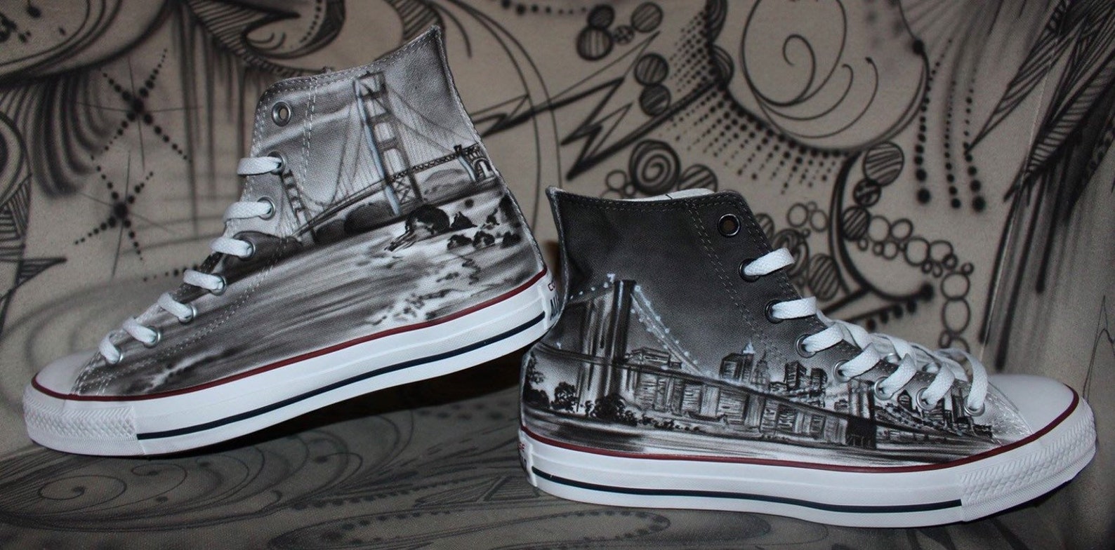 Hand Painted Airbrush Converse Chucks Allstars Custom Graffiti Style ...