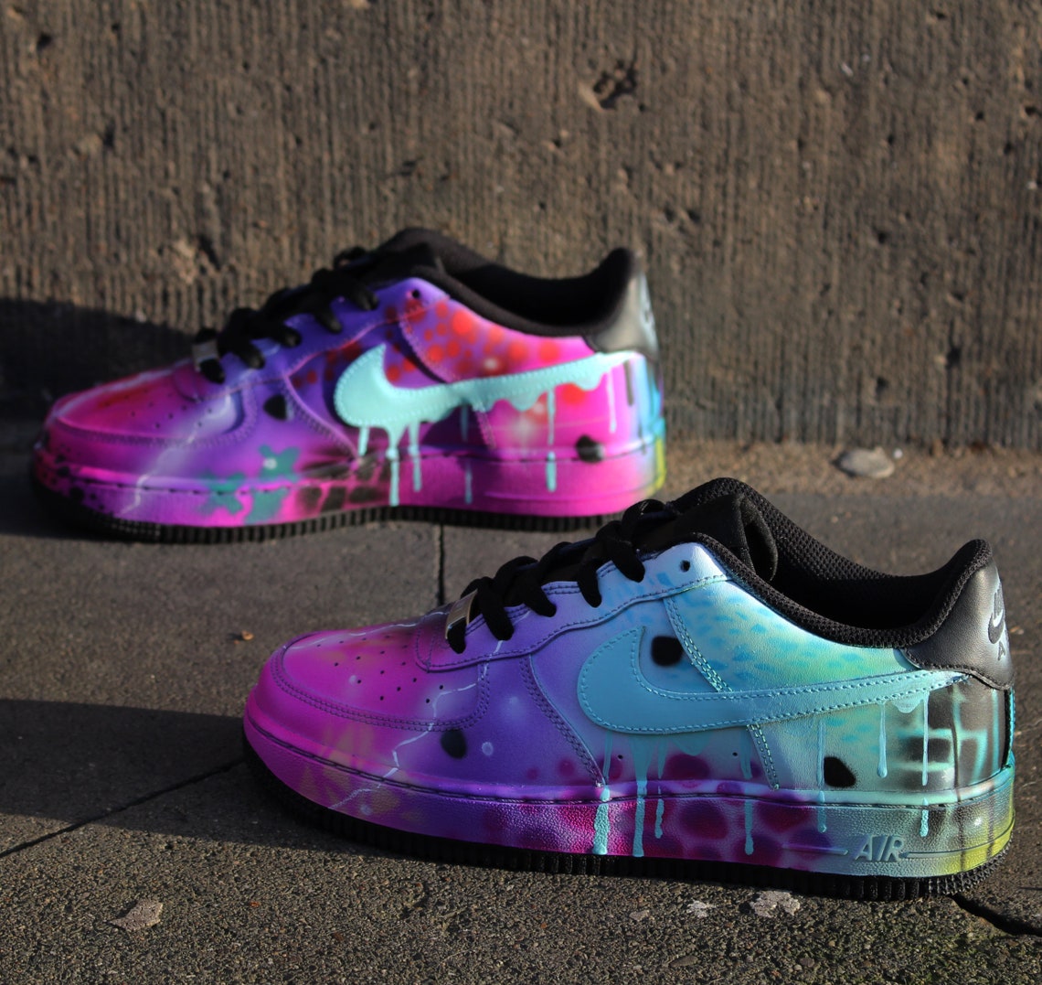 Custom Nike Air Force 1 funky Galaxy Themed UNIQUE | Etsy