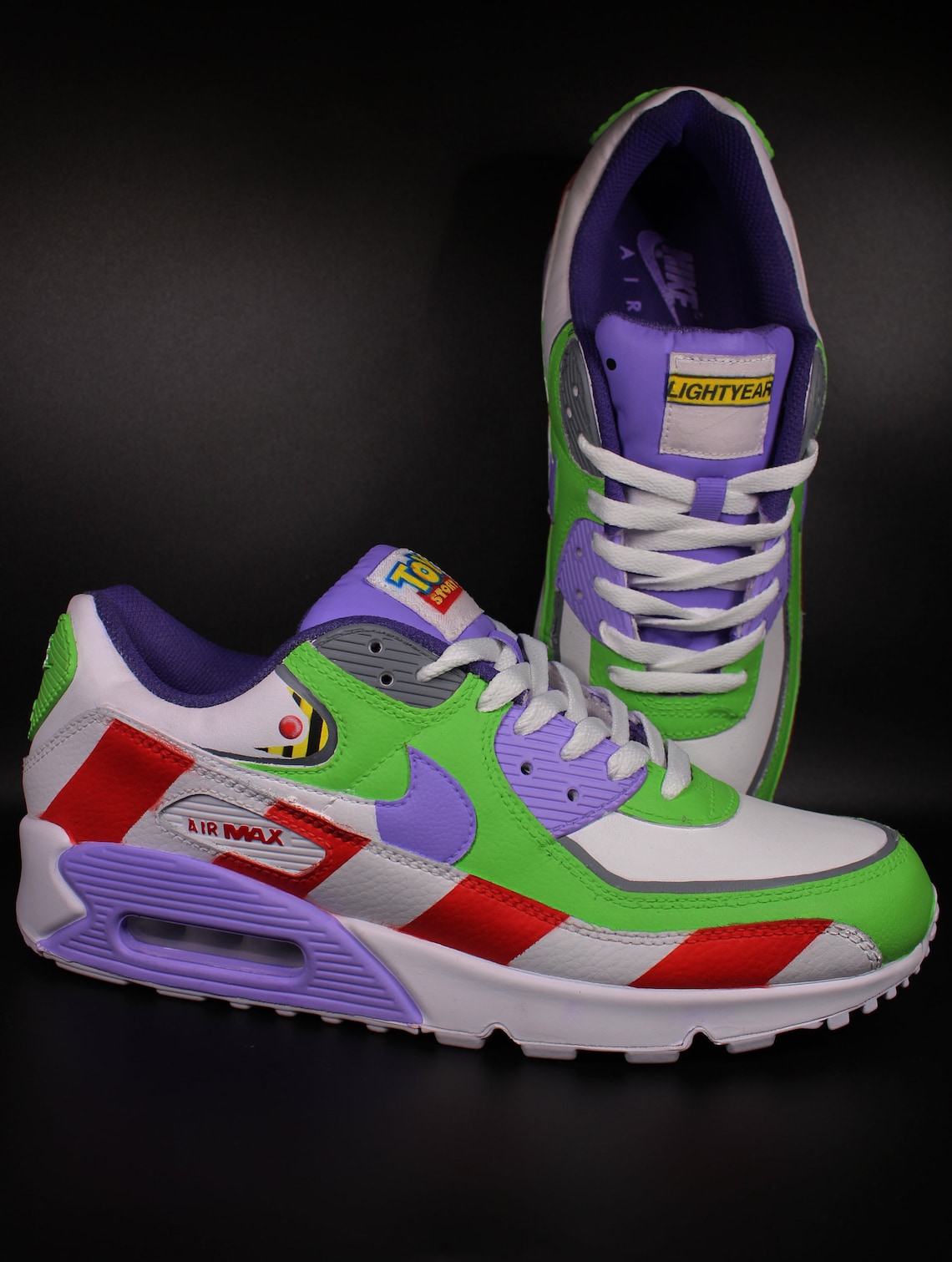 Custom Nike Air Max 90 Buzz Lightyear Toy Story Themed Graffiti ...
