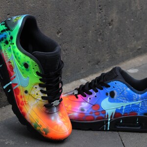Custom Nike Air Max 90 "blue Galaxy Black Midsole" Unique and ...