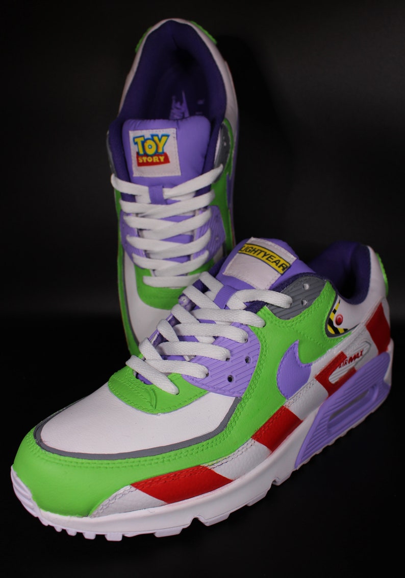 Custom Nike Air Max 90 Buzz Lightyear Toy Story Themed Graffiti ...
