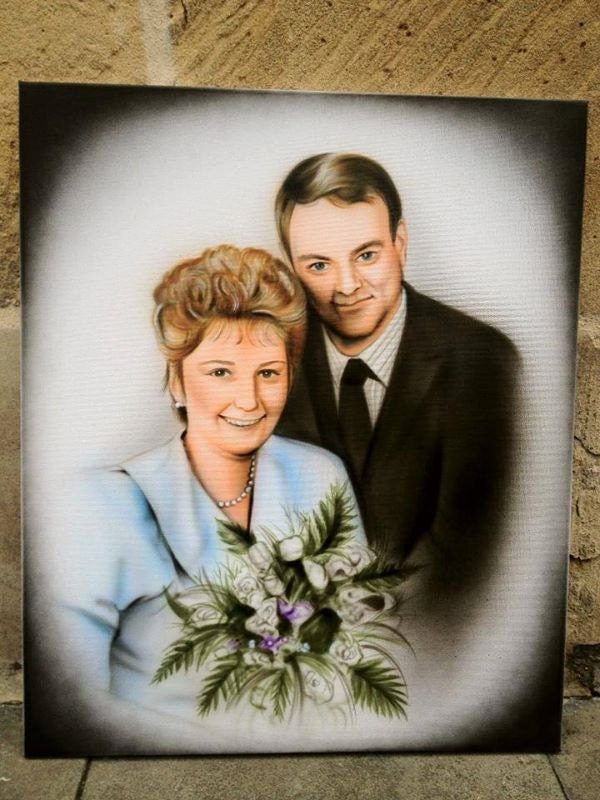 Hand Painted Airbrush Portrait Canvas Image to Individual | Etsy