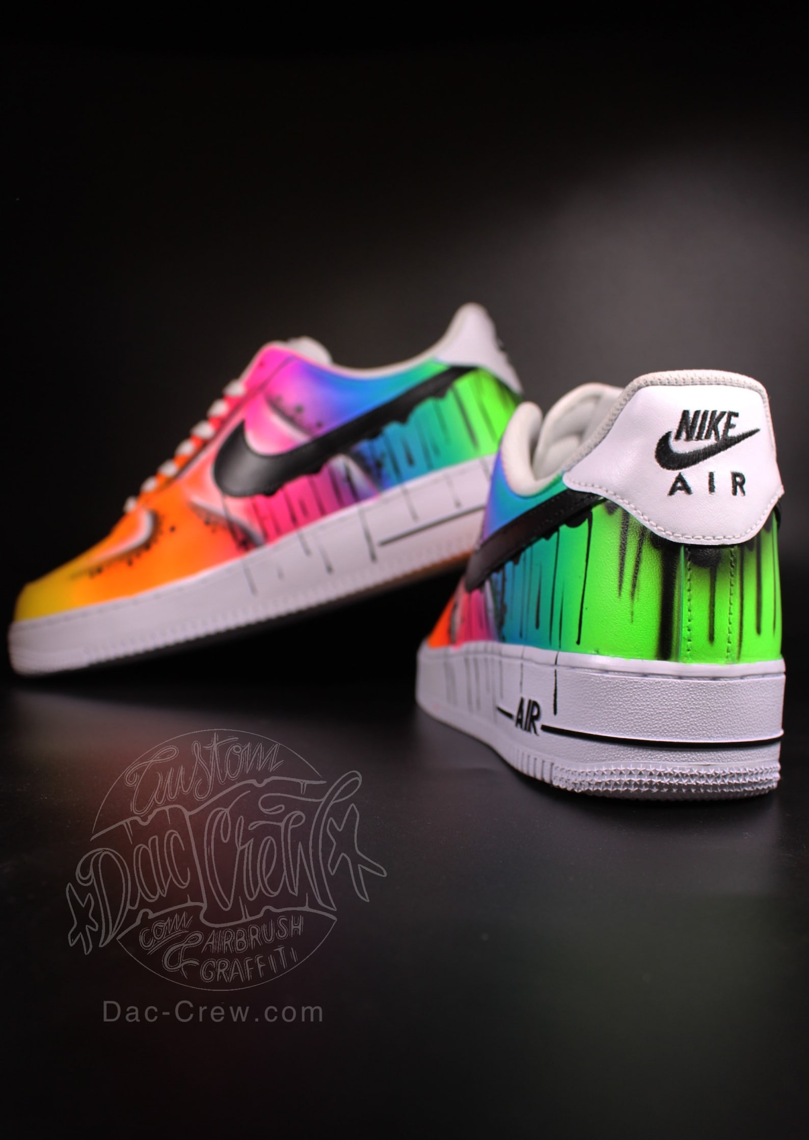 Custom Nike Air Force 1 neon Flash Unique and Handpainted - Etsy