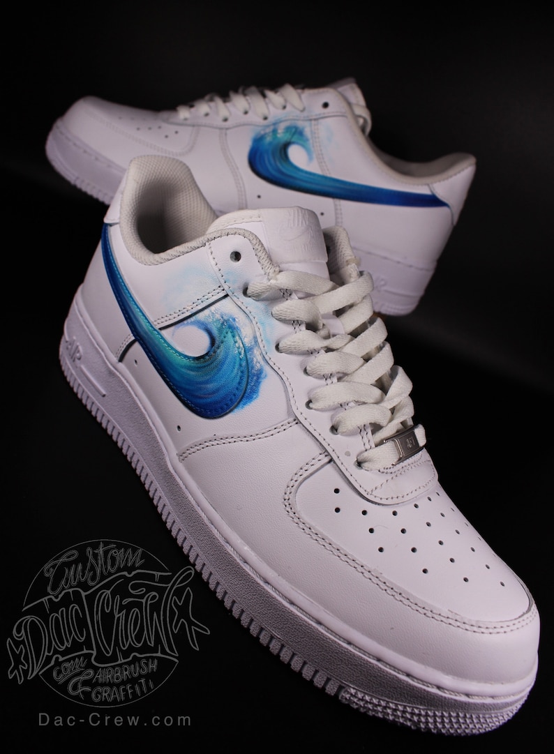 Custom Nike Air Force 1 Surfer wave swoosh unique and | Etsy