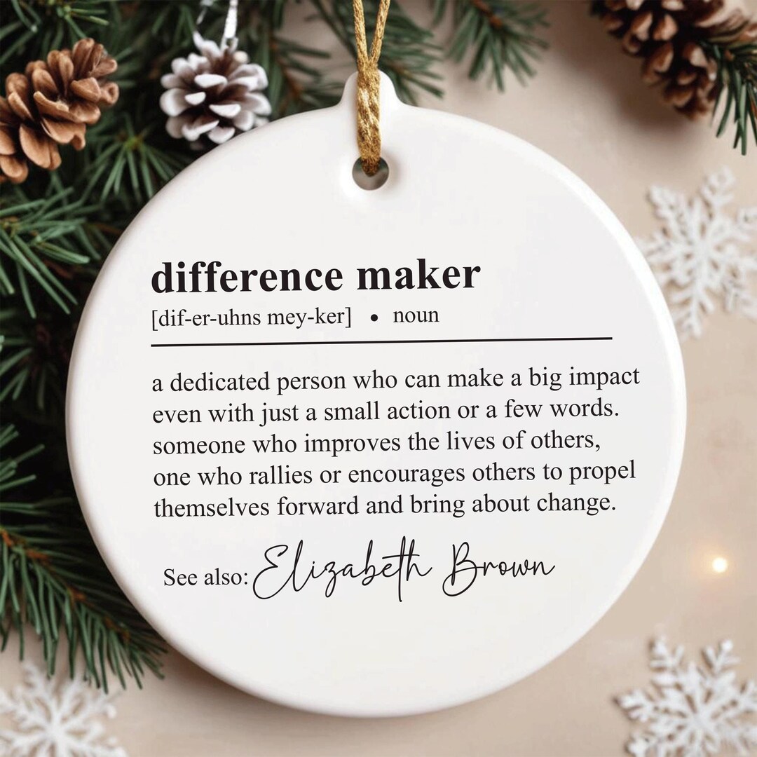 Difference Maker Gift, Difference Maker Ornament, Personalized Plaque ...