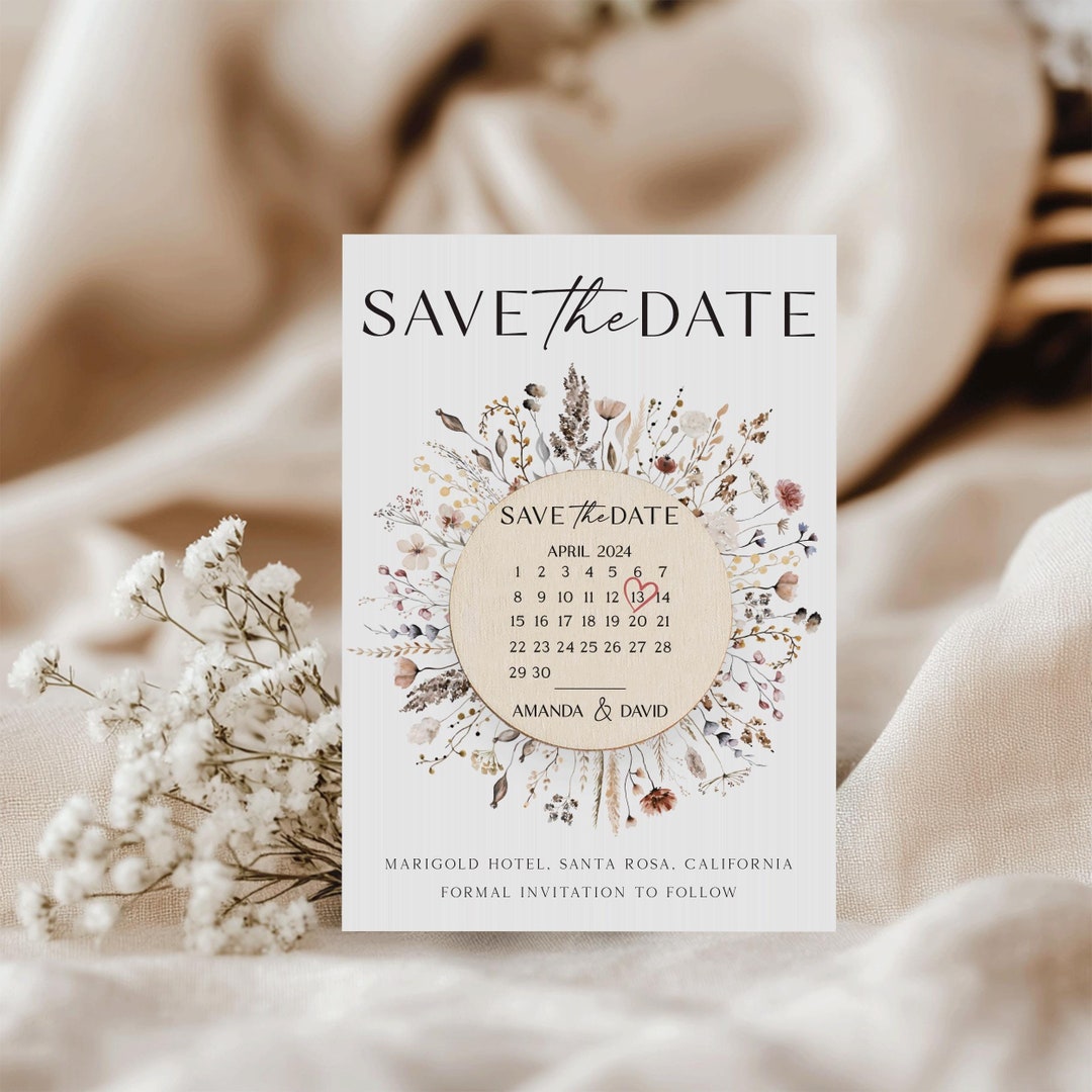 Modern Save the Date Cards With Magnet, Custom Save the Date ...