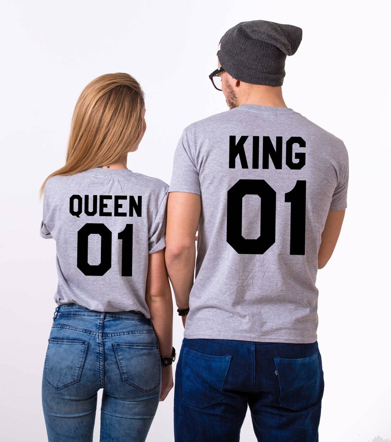 King And Queen Shirts King 01 Queen 01 Couples T Shirt King Etsy