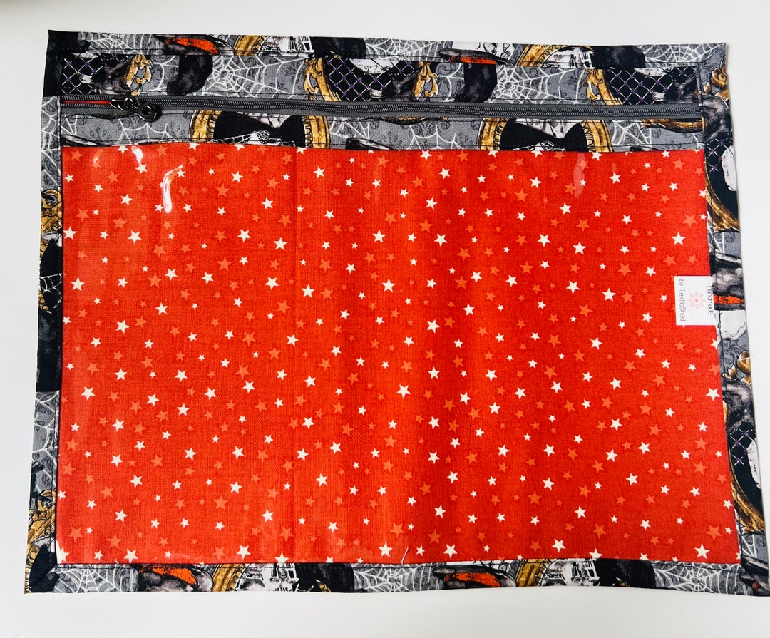 Vinyl Fronted Project Bag With a Patterned Panel Using Halloween ...