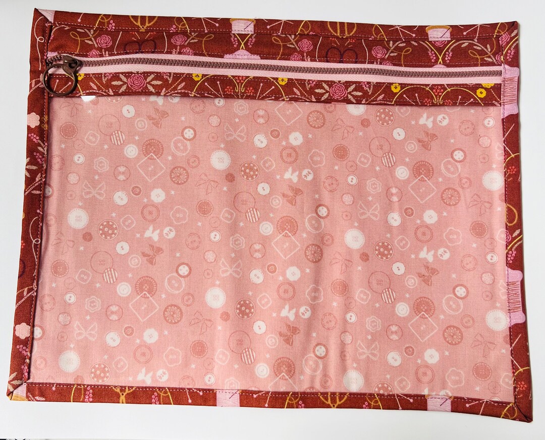 Vinyl Fronted Project Bag With a Sewing Theme Fabric Range. Measures 14 ...