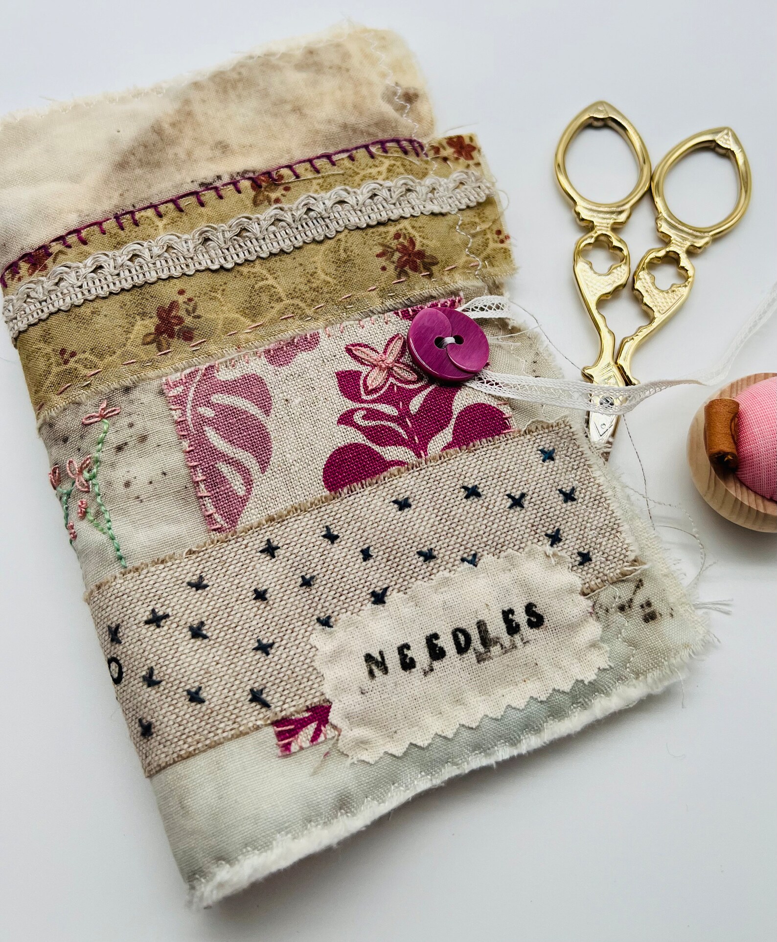 Handmade Needle Case Slow Stitched With a Vintage Style/feel - Etsy