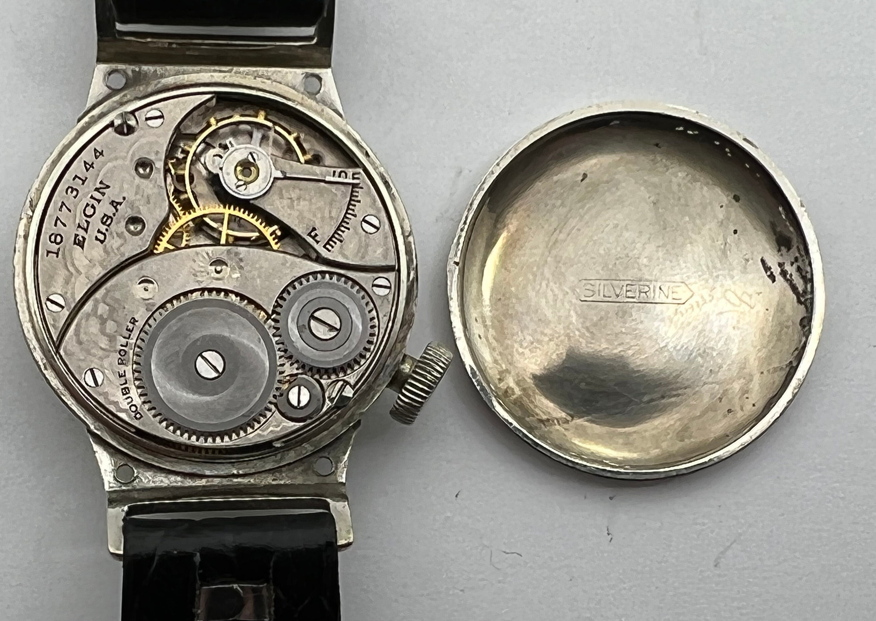 Elgin 1916 Offset Trench / WW1 watch with the coveted Red 12.