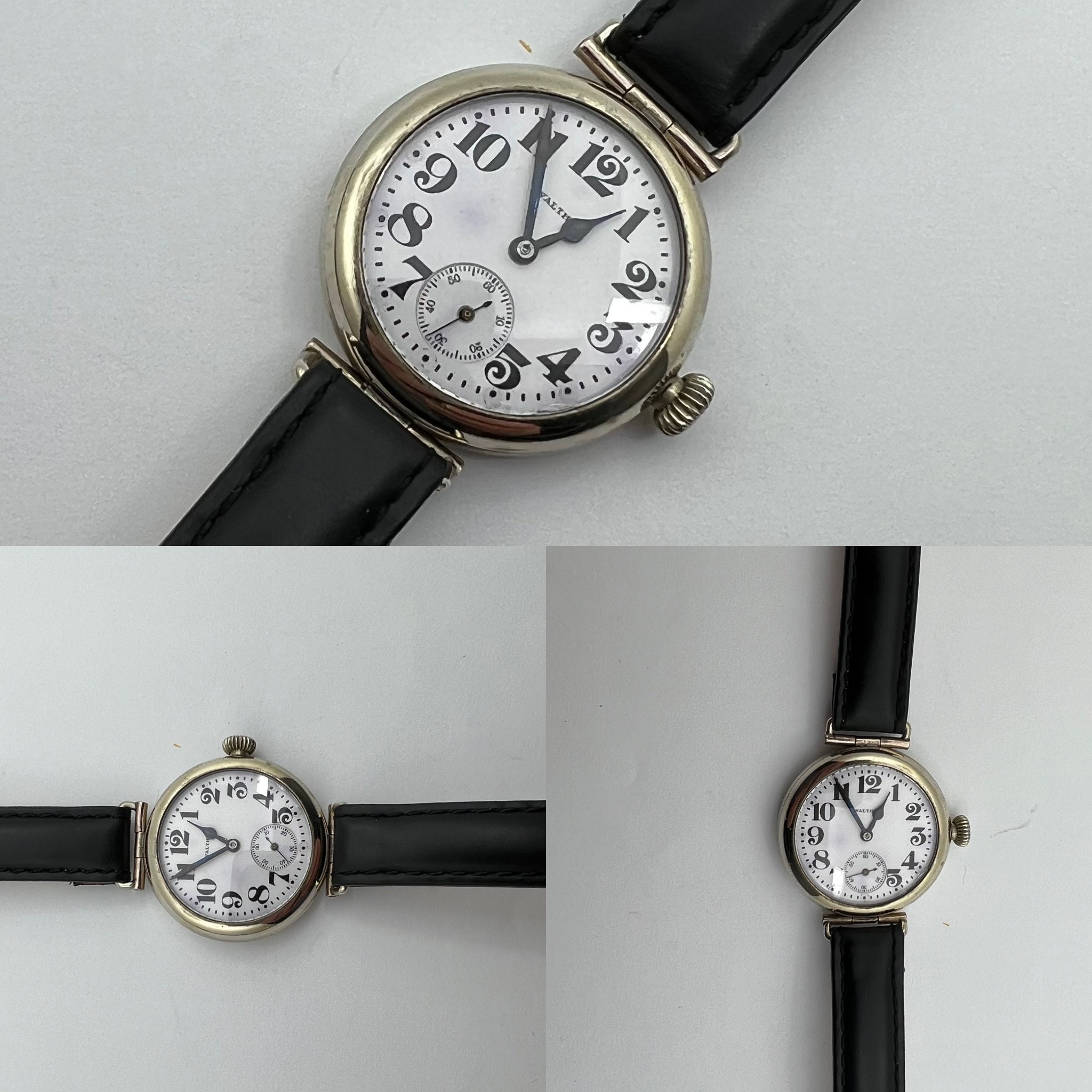 1916 Waltham Trench / WW1 Watch, Swivel Lugs, Rare Hermetic Case made ...