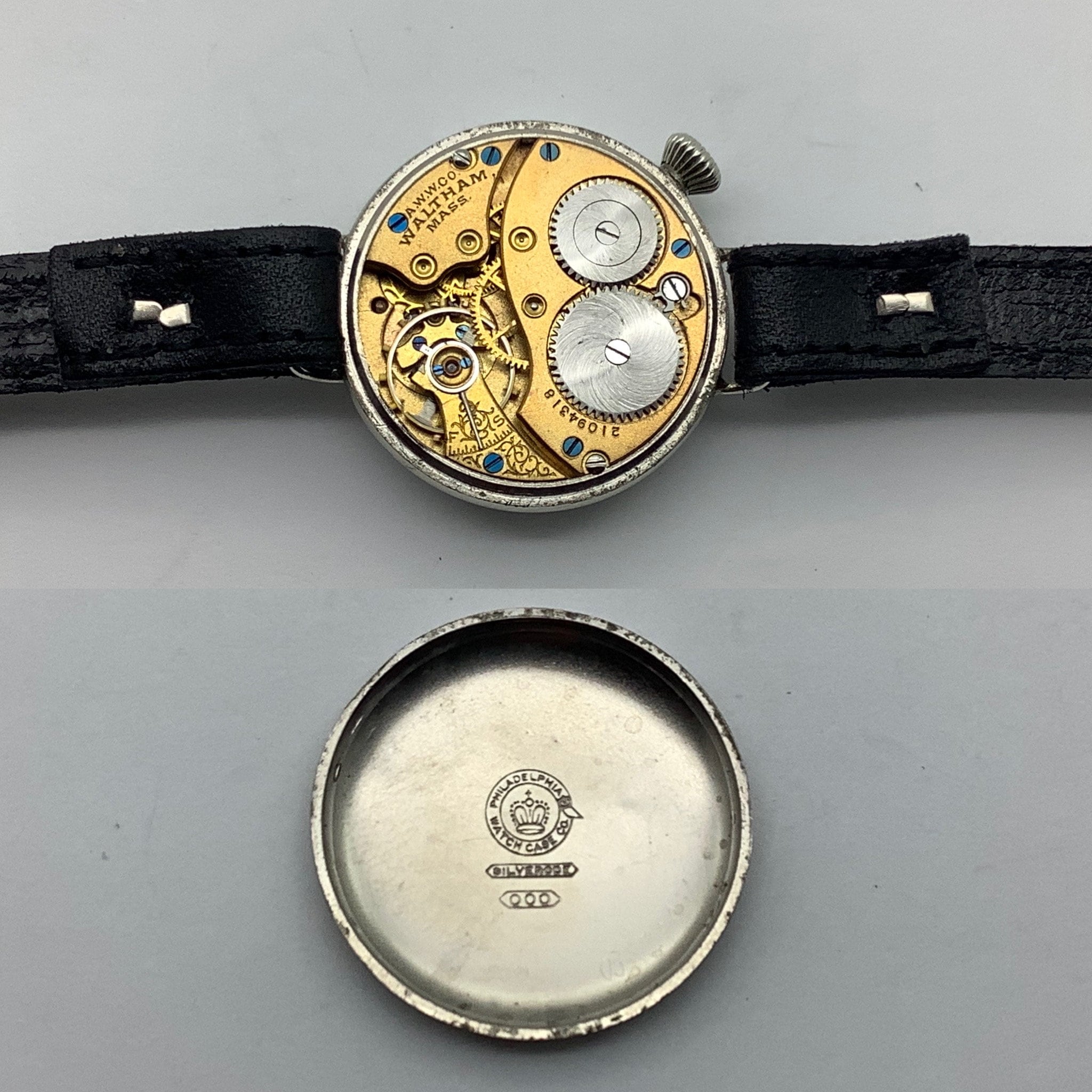 1918 Waltham Offset WW1 / Trench Watch. 3/0 Size. Bold Military Dial ...