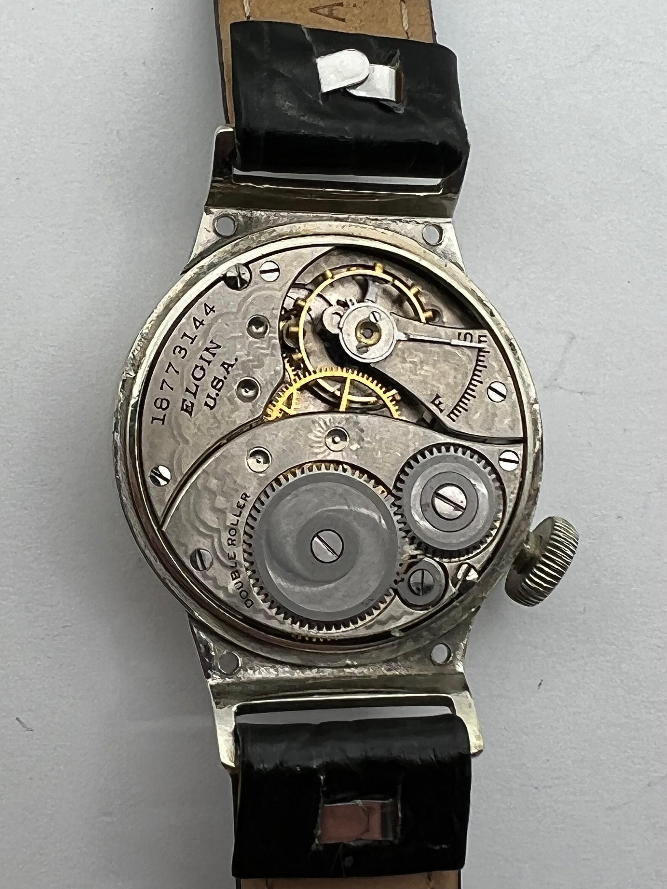 Elgin 1916 Offset Trench / WW1 watch with the coveted Red 12.