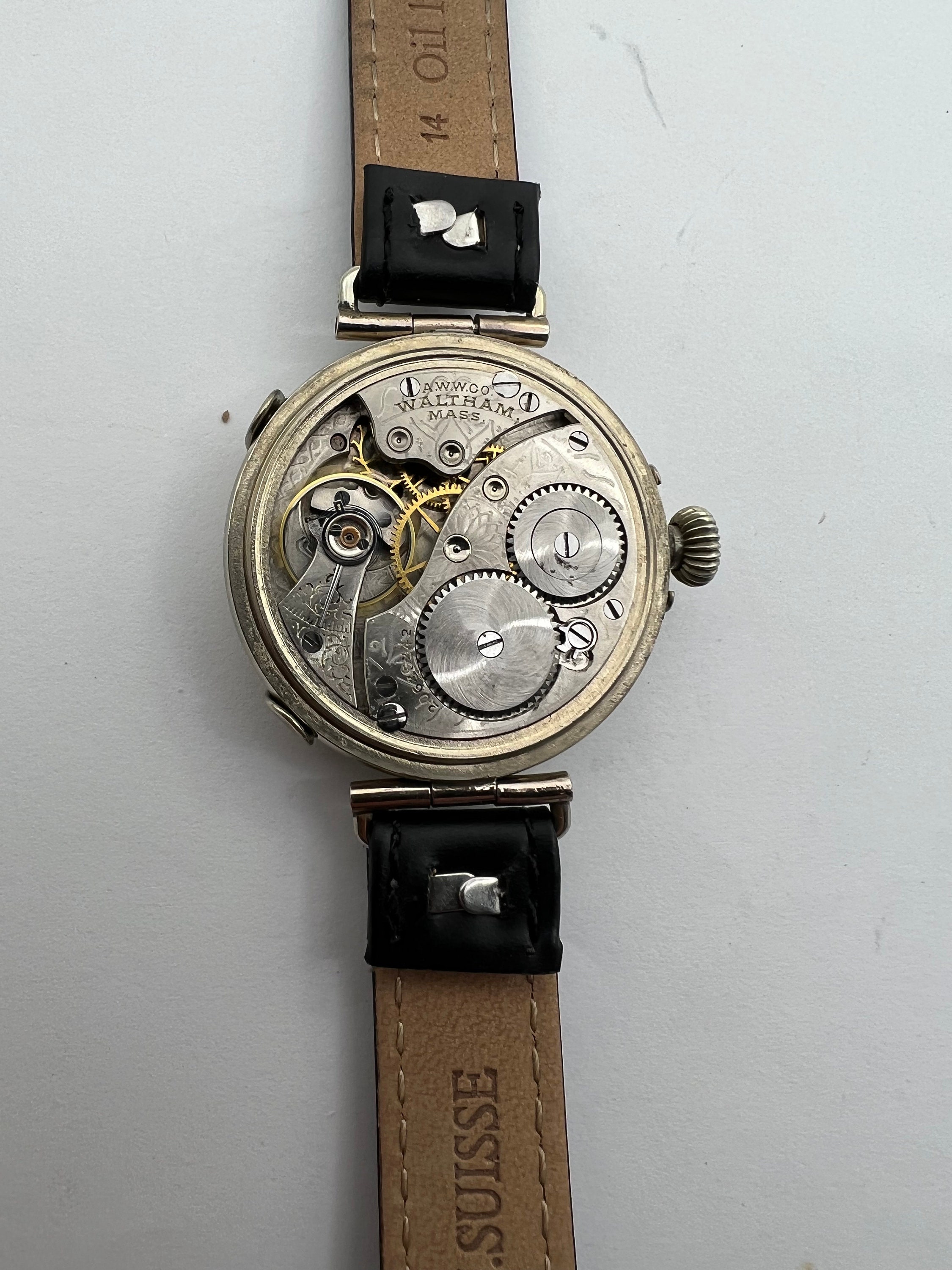 1916 Waltham Trench / WW1 Watch, Swivel Lugs, Rare Hermetic Case made ...