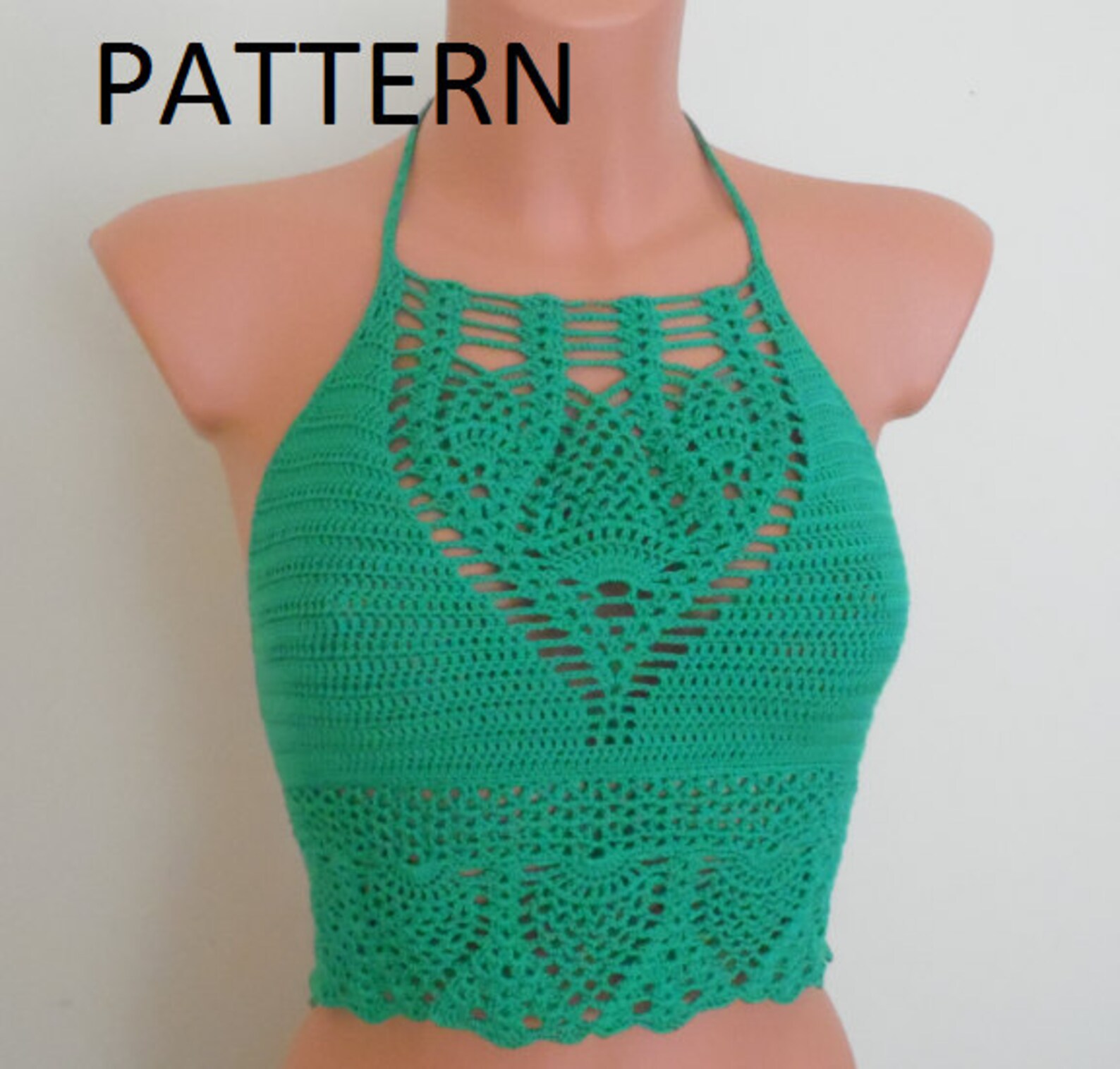 Crochet Halter Top Pattern, Halter Top Pattern, Bikini Top Pattern ...