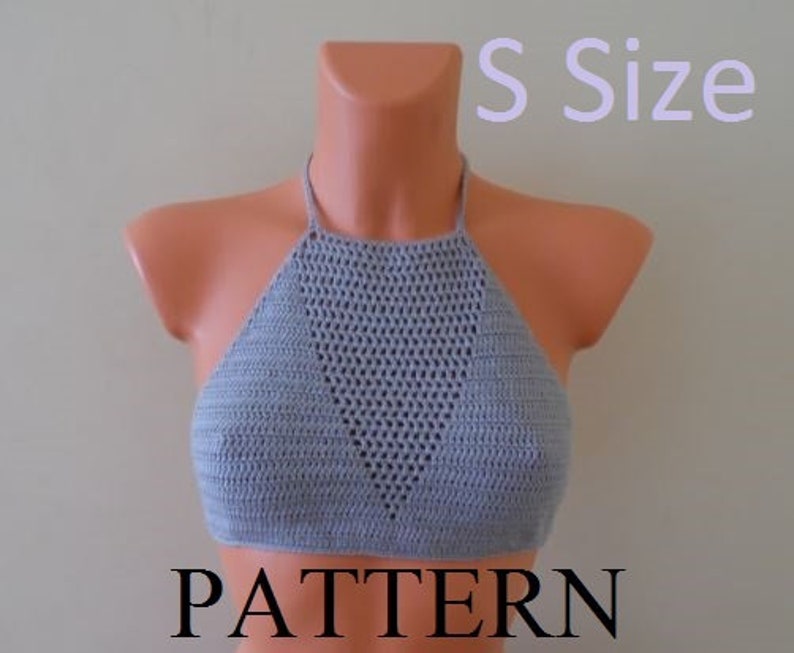 Crochet Halter Top Pattern, Halter Top Pattern, Bikini Top Pattern ...