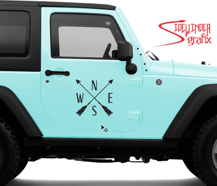Crossed Arrows Compass Rose Vinyl Decal - Etsy
