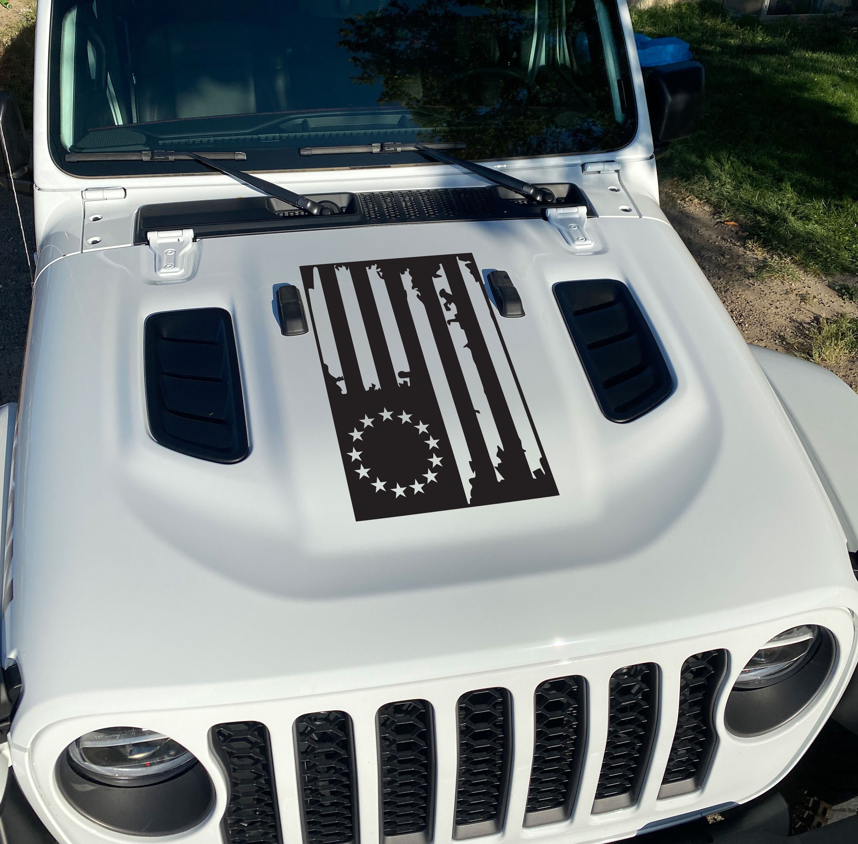 Betsy Ross 13 Distressed Rustic American Flag Vinyl Decal | Etsy