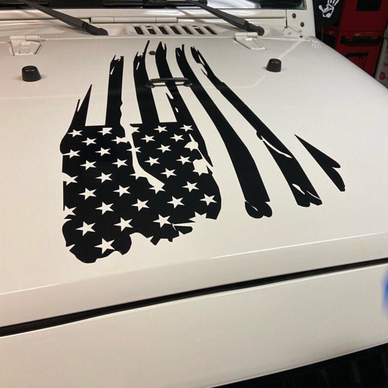 Distressed Rustic Tattered American Flag Vinyl Decal - Etsy