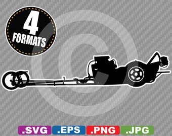 Top Fuel Dragster Clip Art Image SVG cutting file Plus eps | Etsy