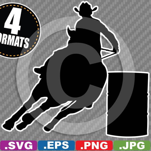 Barrel Racer Silhouette - Etsy
