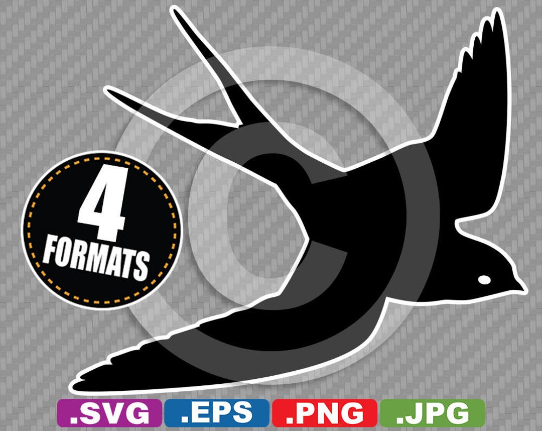 Swallow Bird Clip Art Image - SVG Cutting File Plus Eps (vector), Jpg ...