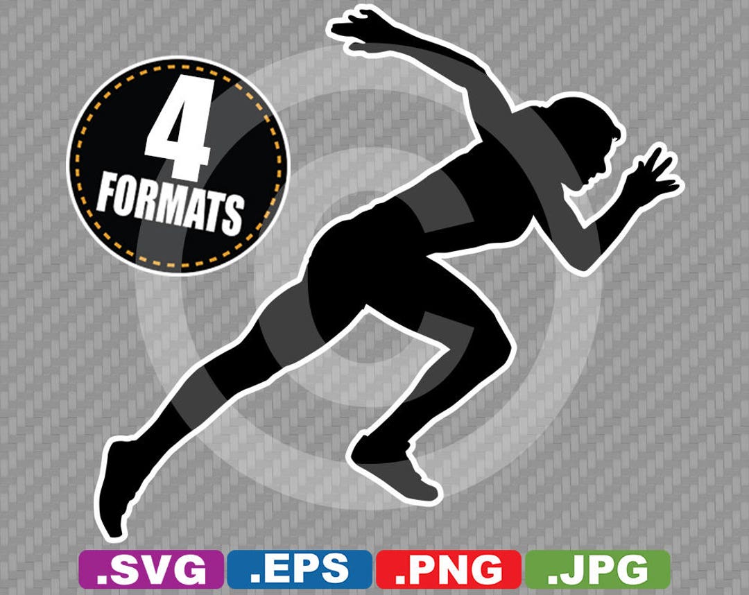 Track and Field - Female Sprinter Clipart Image - SVG Cutting File Plus ...