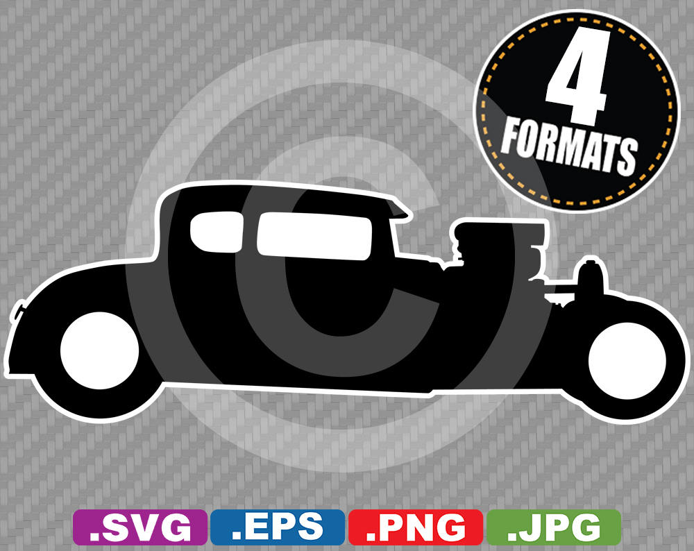 Hotrod / Streetrod Clip Art Image SVG cutting file Plus eps | Etsy