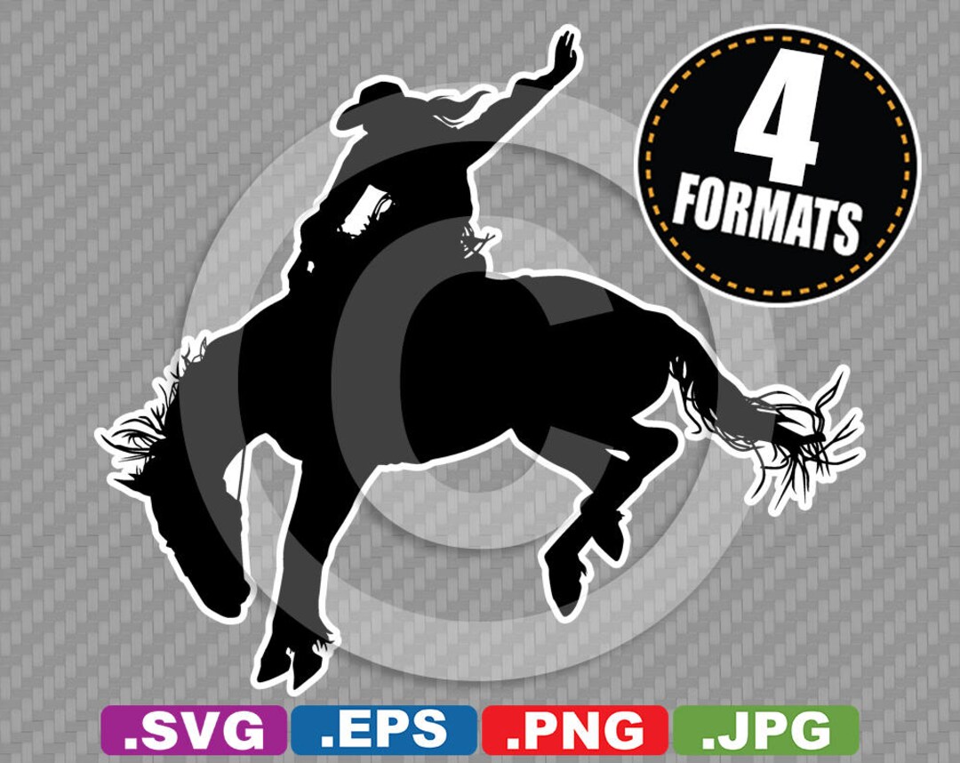 Rodeo / Bronc Riding / Cowgirl Clip Art Image - SVG Cutting File Plus ...