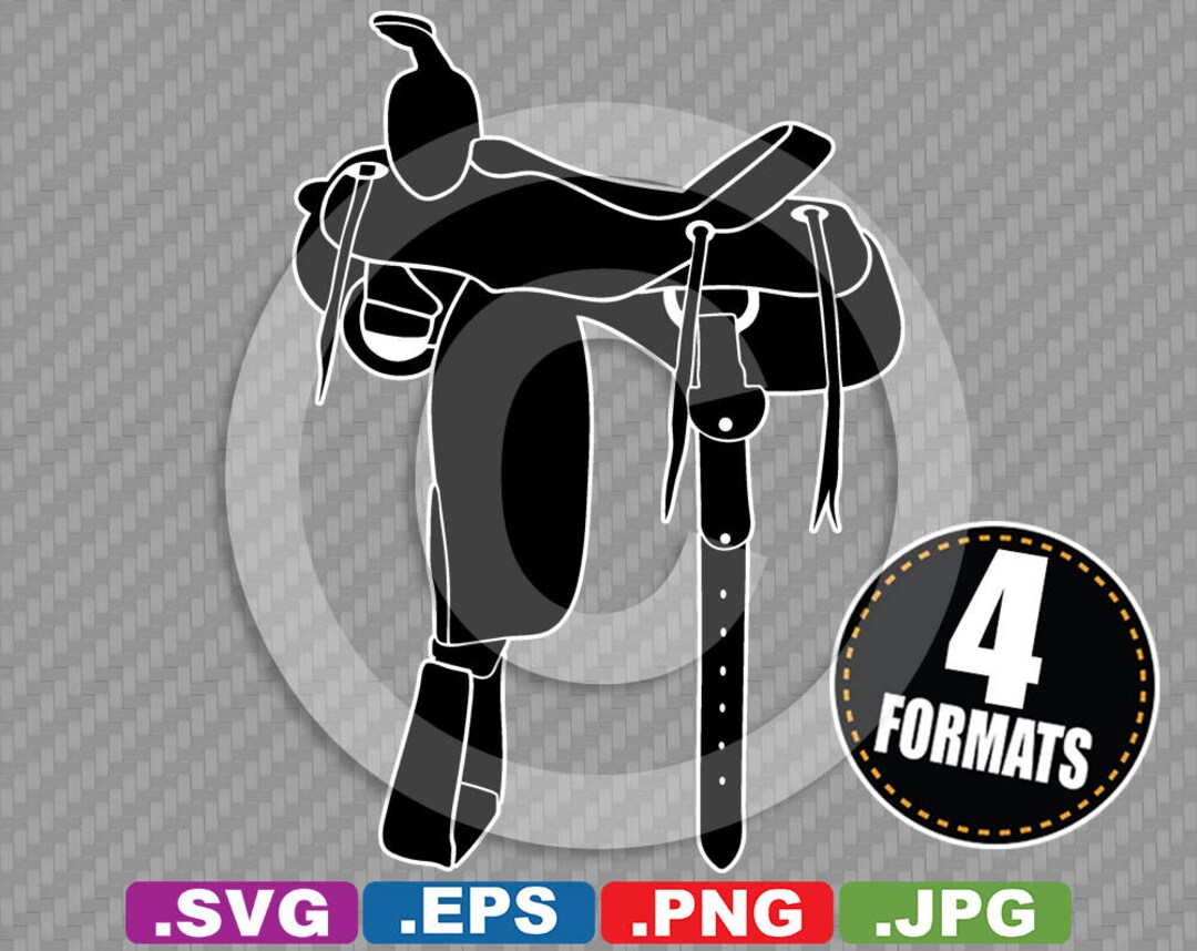 Western Saddle Clip Art Image SVG Cutting File Plus Eps vector, Jpg ...