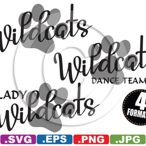 Wildcats / Lady Wildcats Sports / Dance Team Name / Logo - SVG Cutting ...