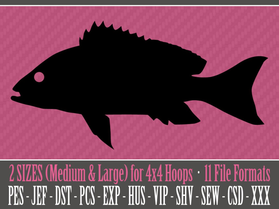 Snapper / Fish / Fishing - Machine Embroidery Design Files - 2 Sizes ...