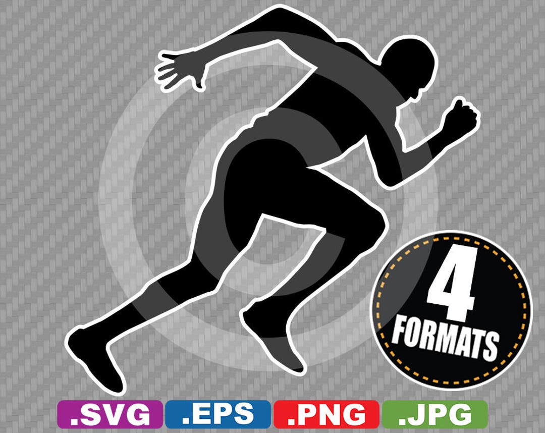 Track and Field - Male Sprinter Clip Art Image - SVG Cutting File Plus ...