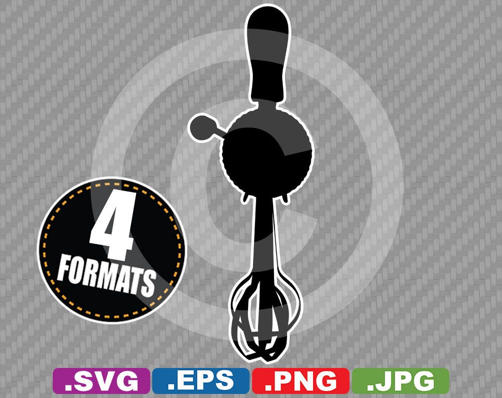 Hand Mixer / Egg Beater Clip Art SVG cutting file Plus eps | Etsy