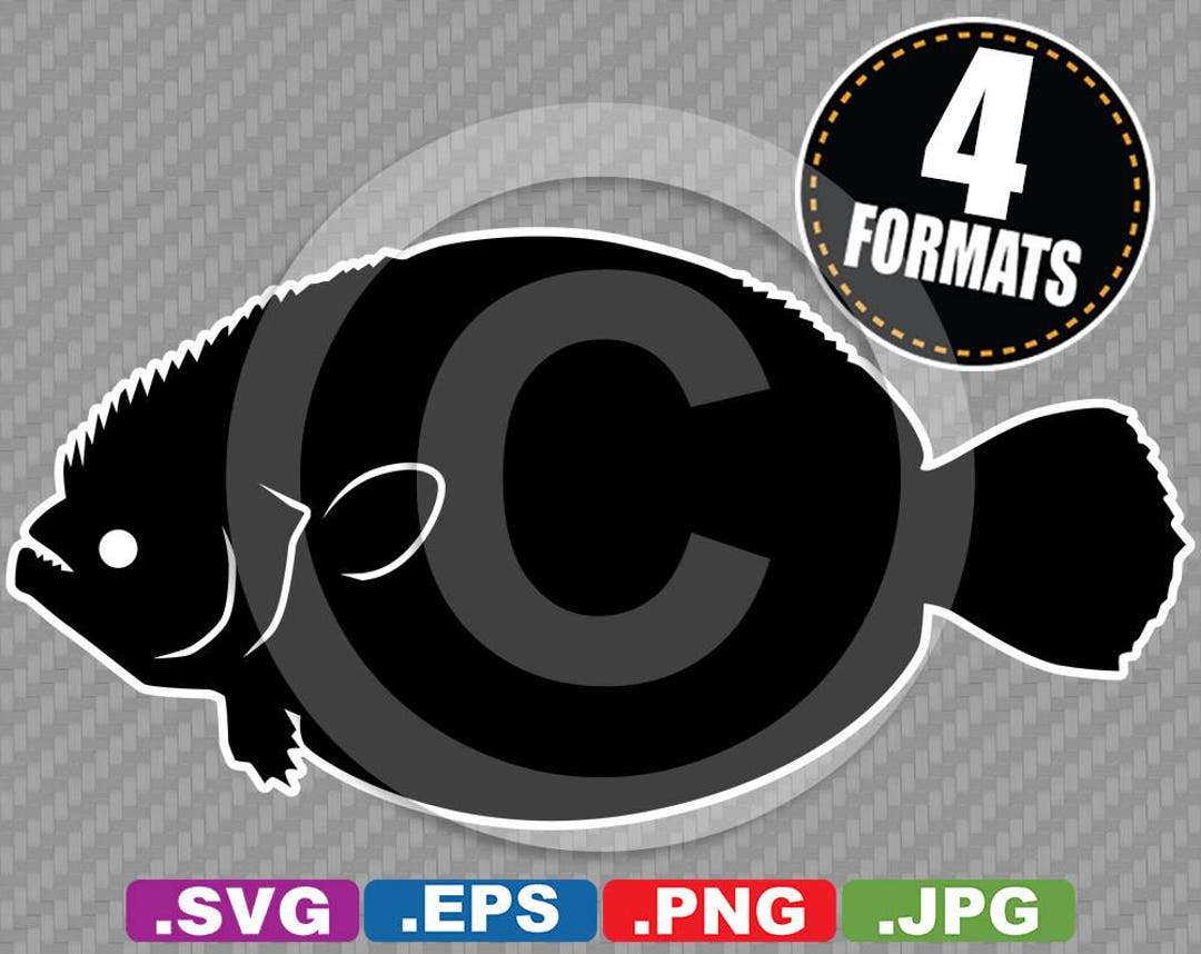 Flounder Fish Clip Art Image - SVG Cutting File Plus Eps (vector), Jpg ...