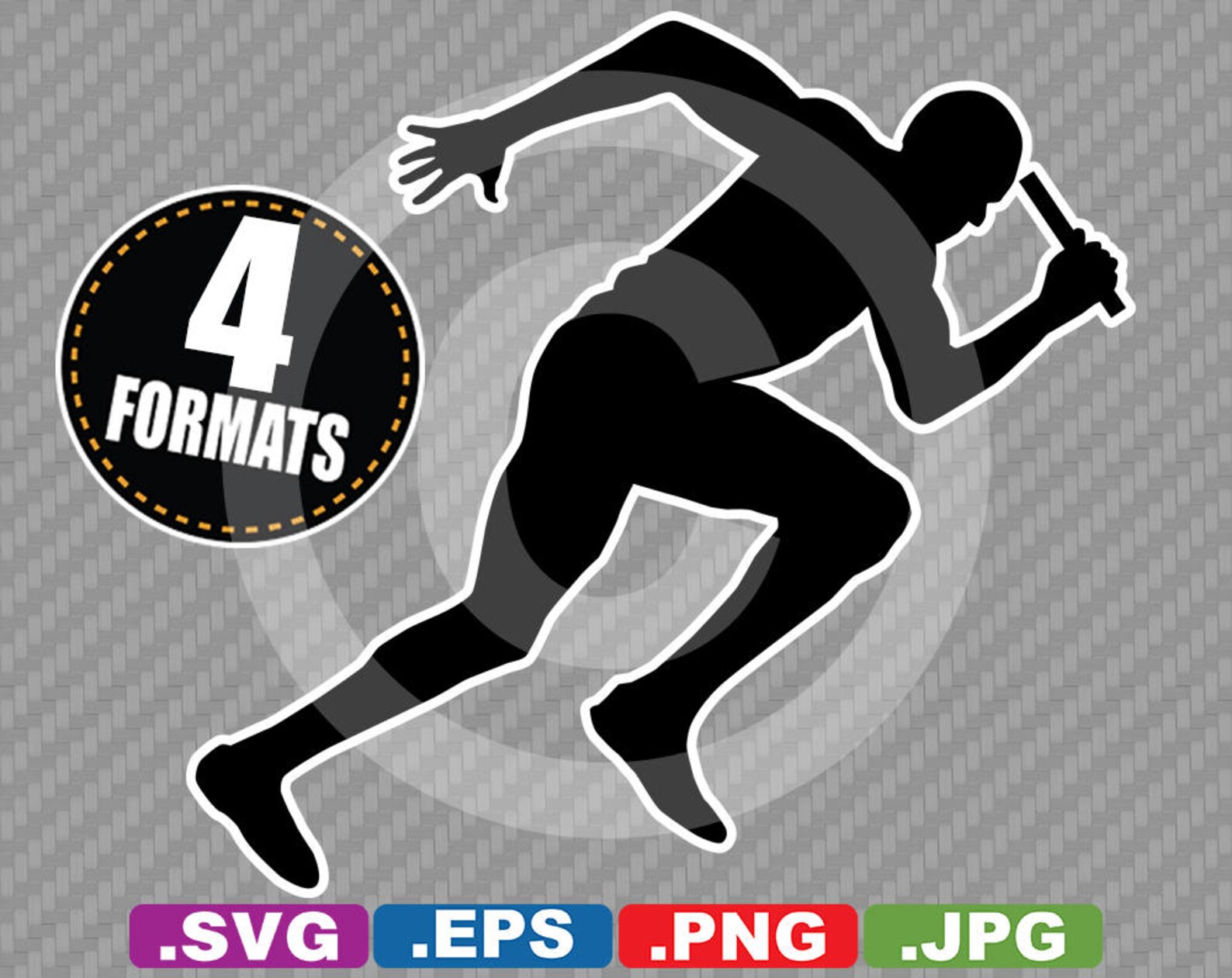 Track and Field Male Relays Clip Art Image SVG Cutting - Etsy