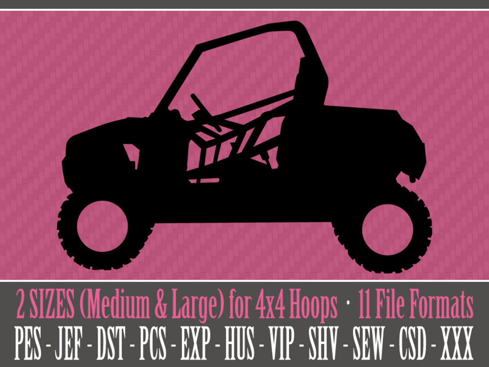 Off-road ATV Machine Embroidery Design Files 2 Sizes 4x4 | Etsy