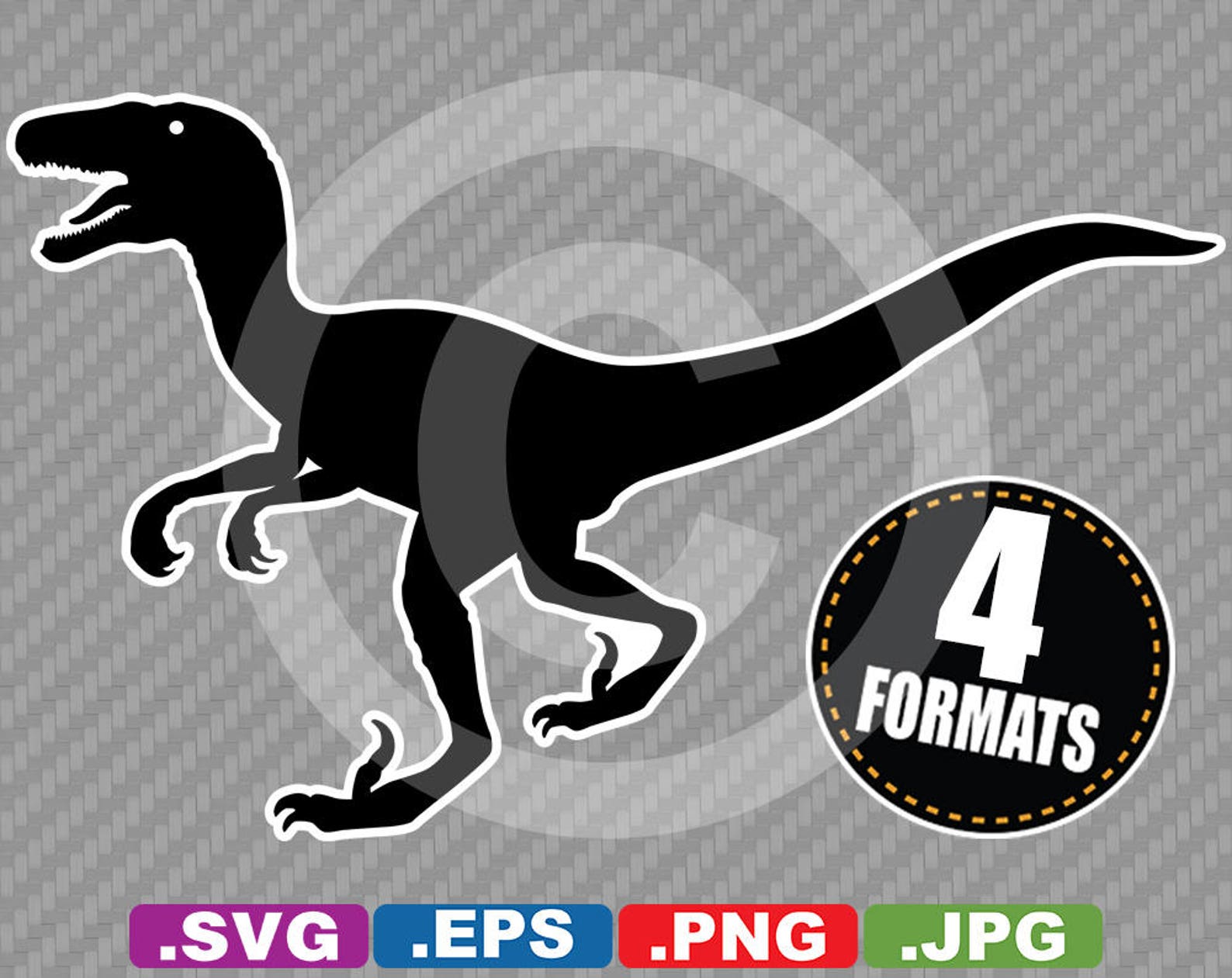 Velociraptor Dinosaur Clip Art Image SVG cutting file Plus | Etsy
