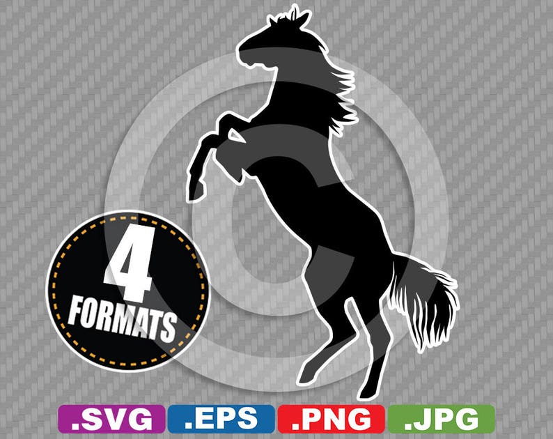Horse / Stallion Clip Art Image SVG Cutting File Plus Eps - Etsy
